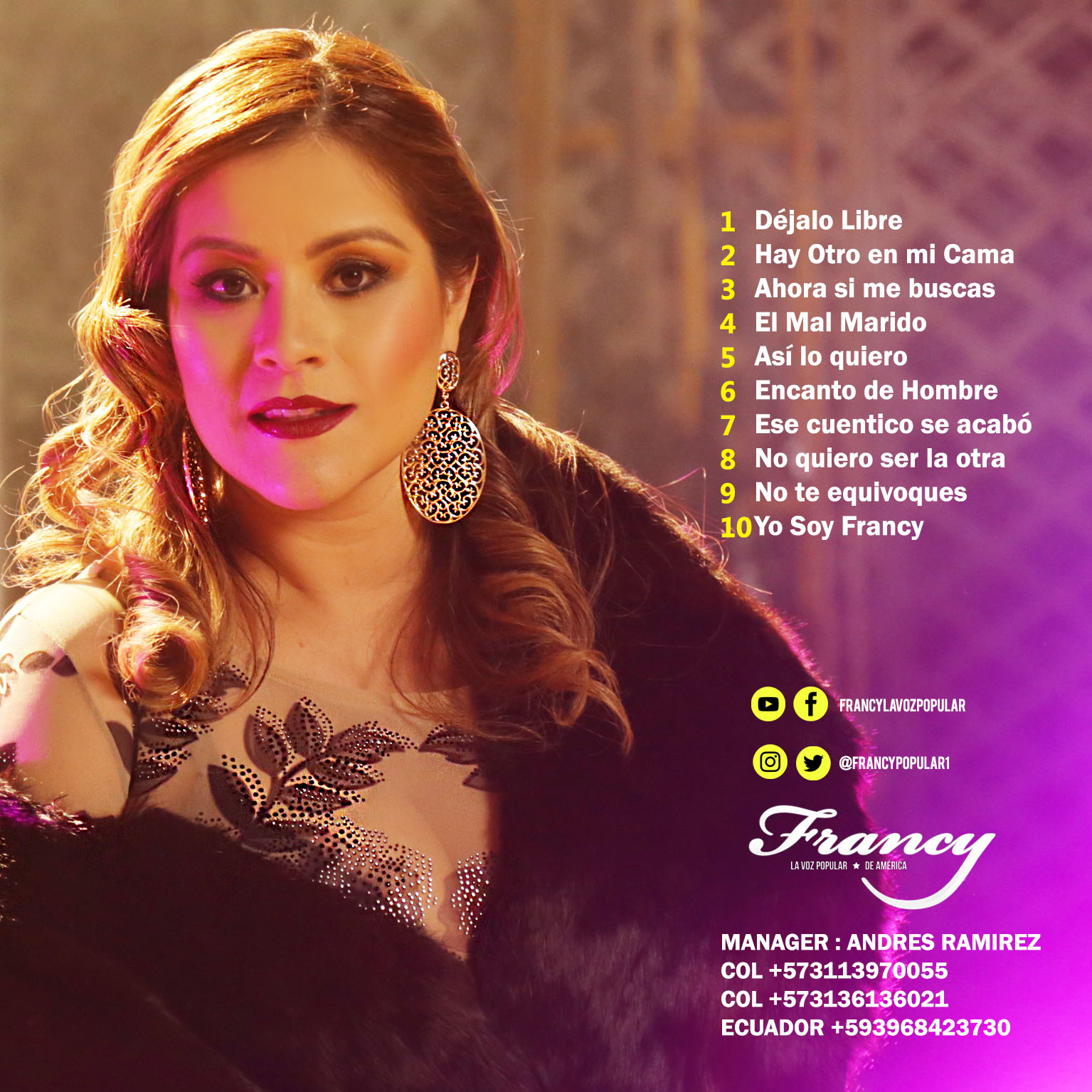 FRANCY, la voz popular de América presenta su nuevo disco celebrando 25 ...